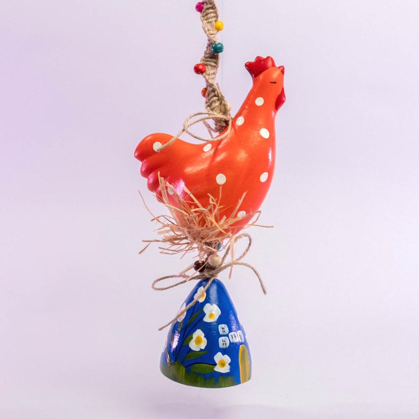 Wall-hanging Ceramic Rooster Bell / Home Decoration / Handmade ...