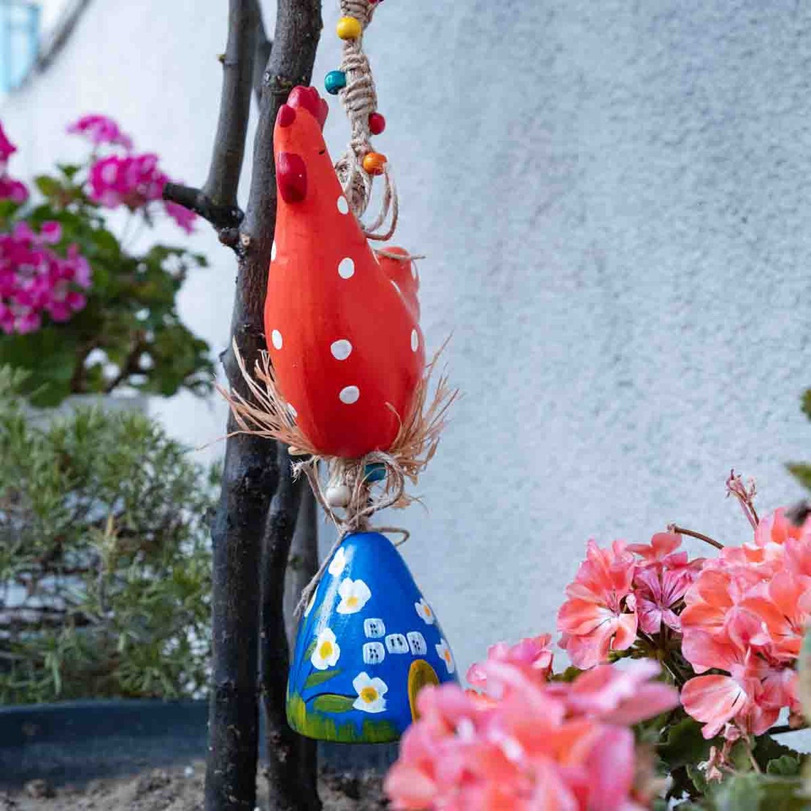 Wall-hanging Ceramic Rooster Bell / Home Decoration / Handmade ...