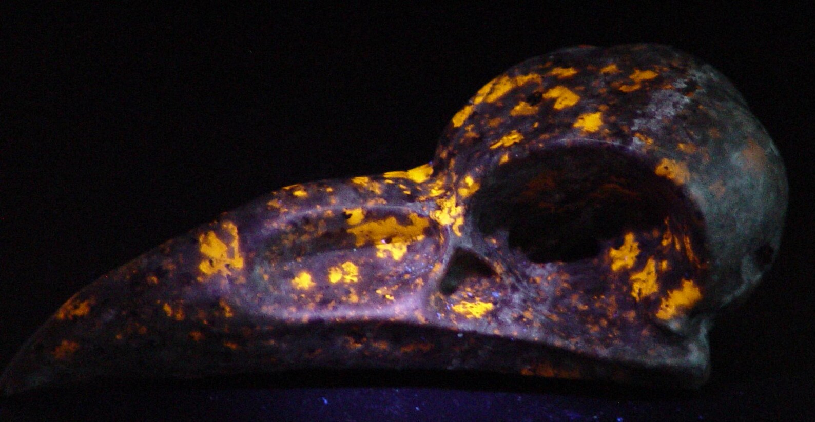 Yooperlite Raven Skull – Hand Carved Crystal Crow Head – UV Reactive ...