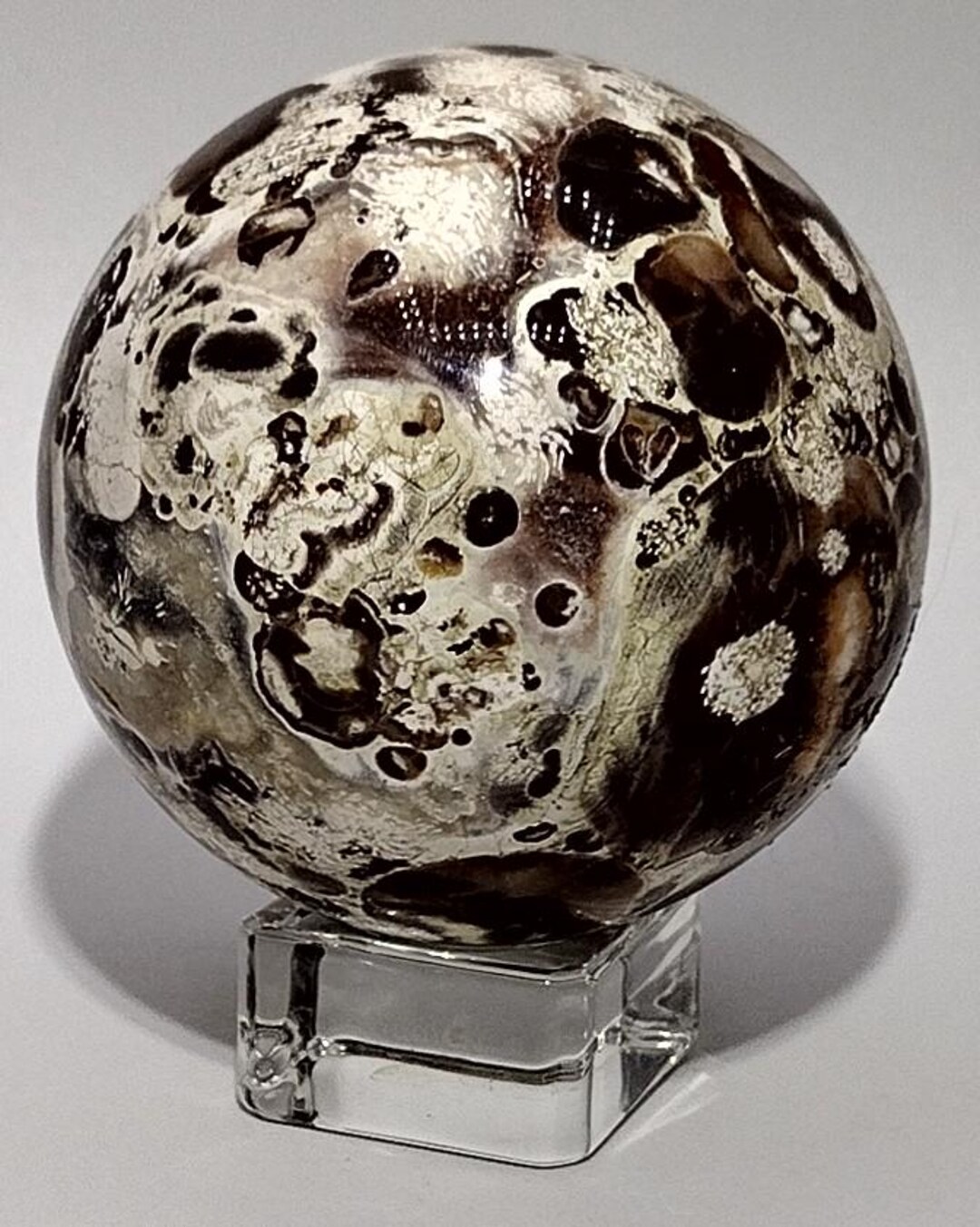 Large Money Agate Sphere 63.3mm | Natural Polished Crystal Ball ...