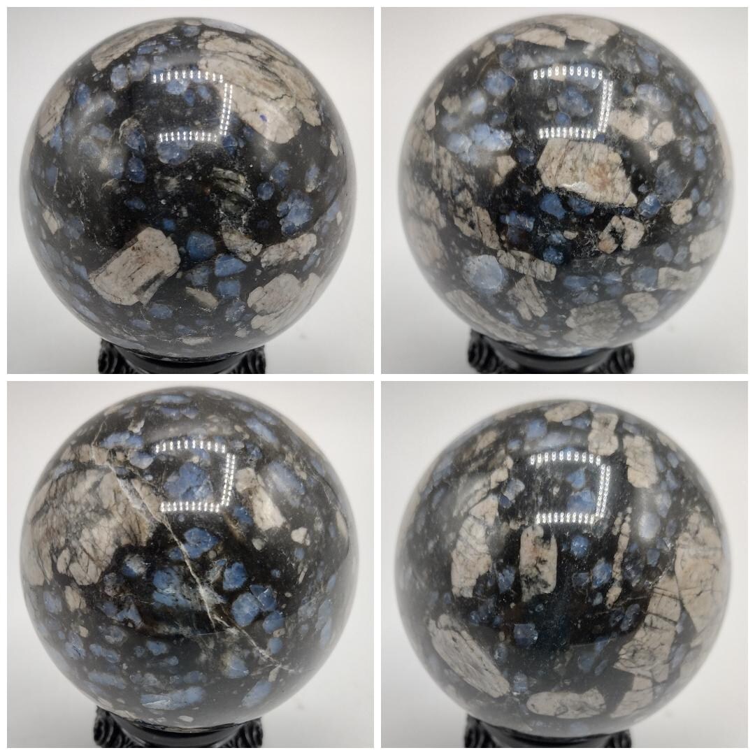 Que Sera Stone Sphere 65mm (356g) – Blue Quartz & Feldspar Polished ...