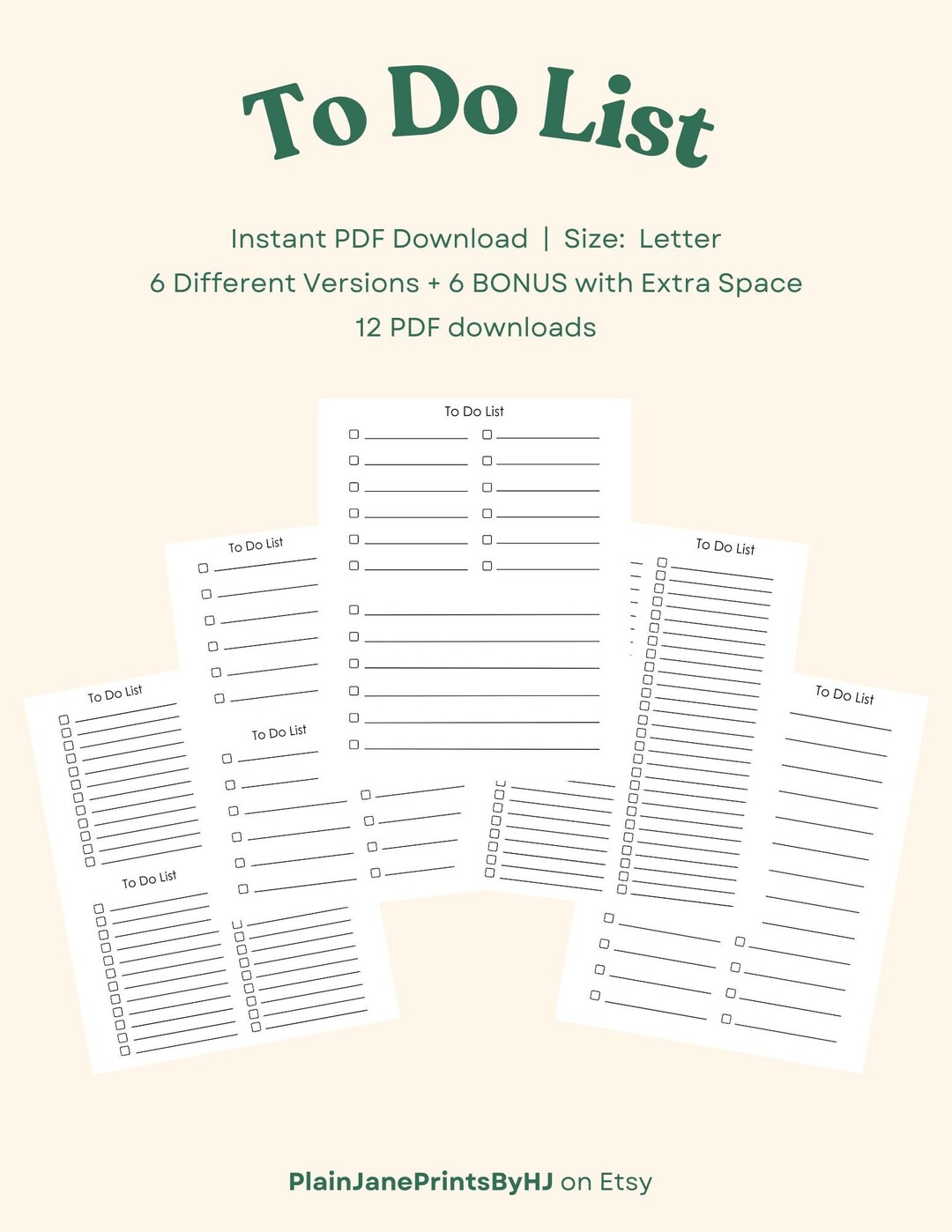 Simple to Do List 6 Different Version to Do List BONUS 6 More With ...
