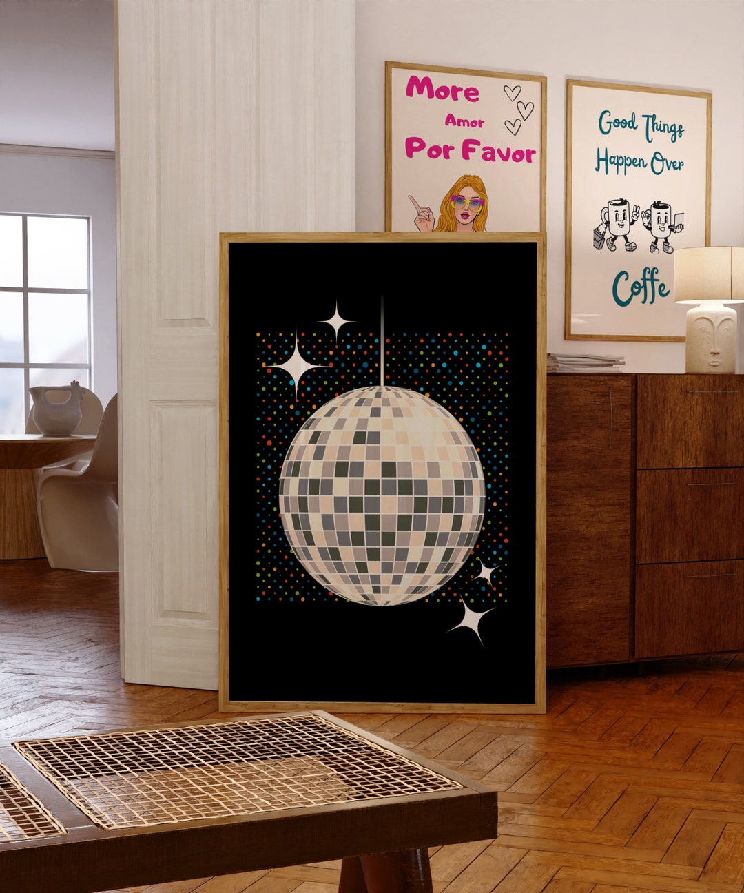 Retro Print DISCO BALL Wall Art Trendy Printable Art Vintage - Etsy