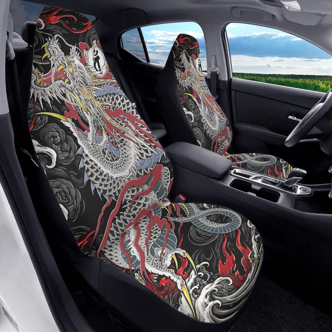 Kiryu Dragon Tattoo Car Seat Covers Set of 2, Irezumi Japanese Dragon ...