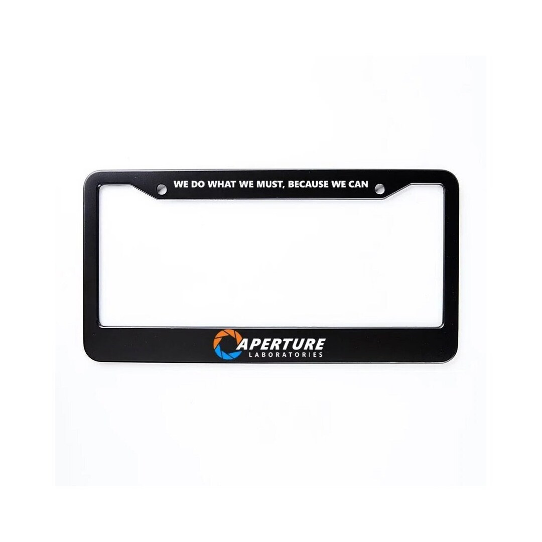 Aperture Labs License Plate Frame, Metal Gaming License Plate Holder ...