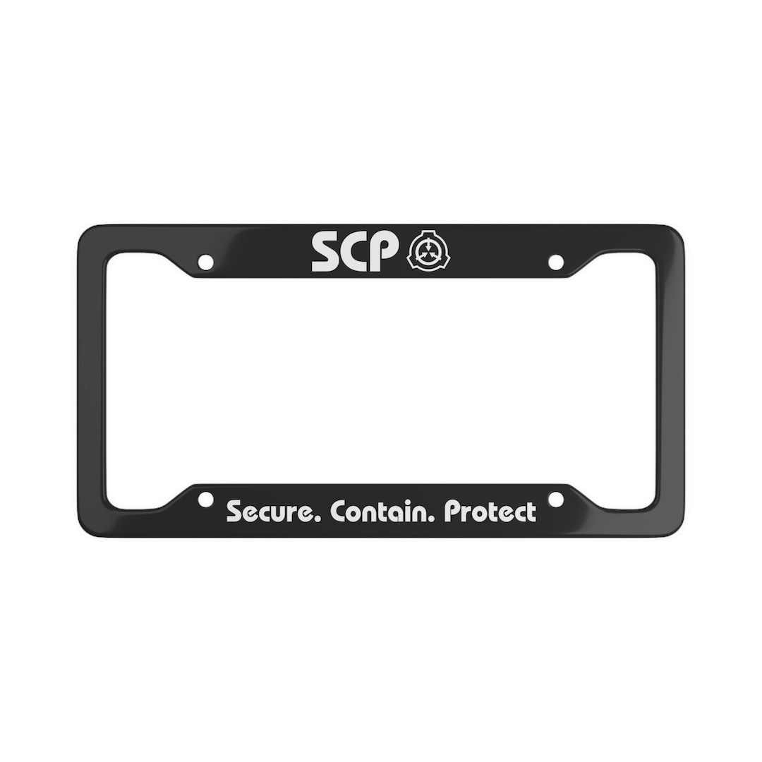 SCP License Plate Frame, Secure Contain Protect, SCP Number Plate Frame ...