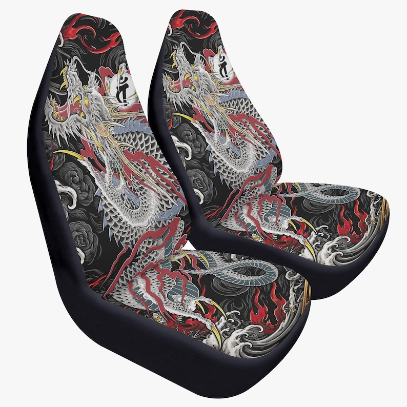 Kiryu Dragon Tattoo Car Seat Covers Set of 2, Irezumi Japanese Dragon ...