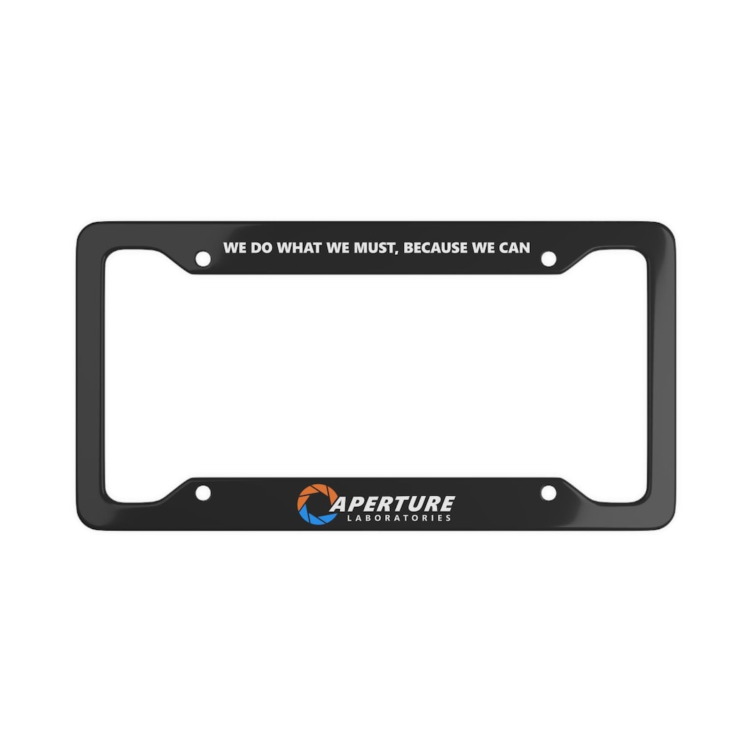 Aperture Labs License Plate Frame, Metal Gaming License Plate Holder ...