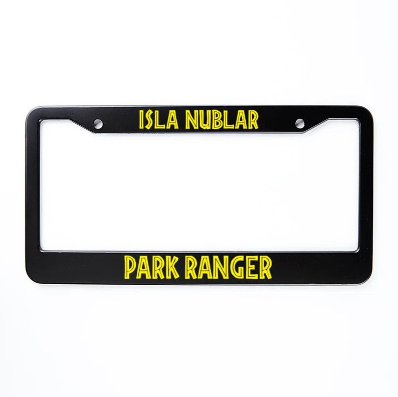 Isla Nublar Park Ranger License Plate Frame Metal Dinosaur - Etsy