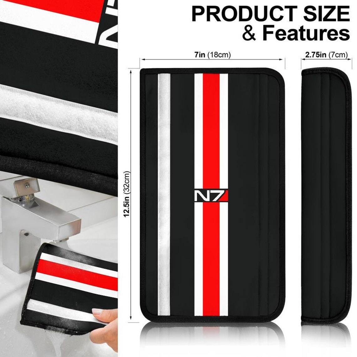 N7 Seat Belt Cover, N7 Logo Seat Belt Cover, Video Gaming Auto ...