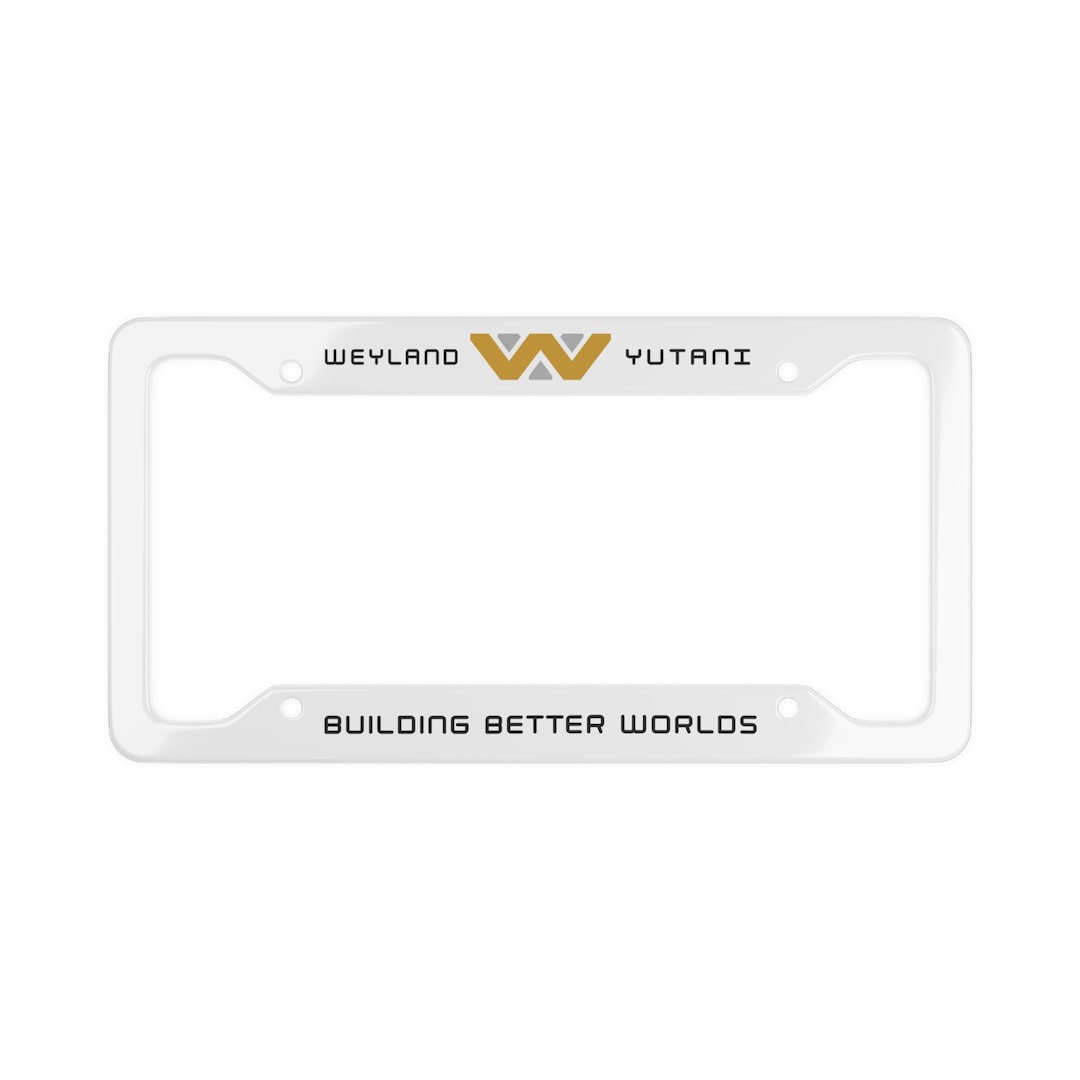 White Weyland-yutani License Plate Frame, Custom Weyland Yutani Number ...