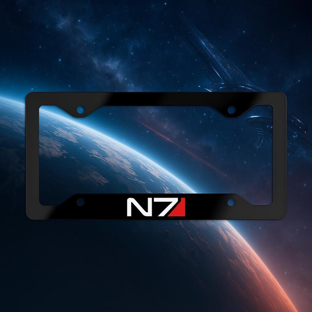 N7 License Plate Frame, Systems Alliance Gamer License Plate Holder ...