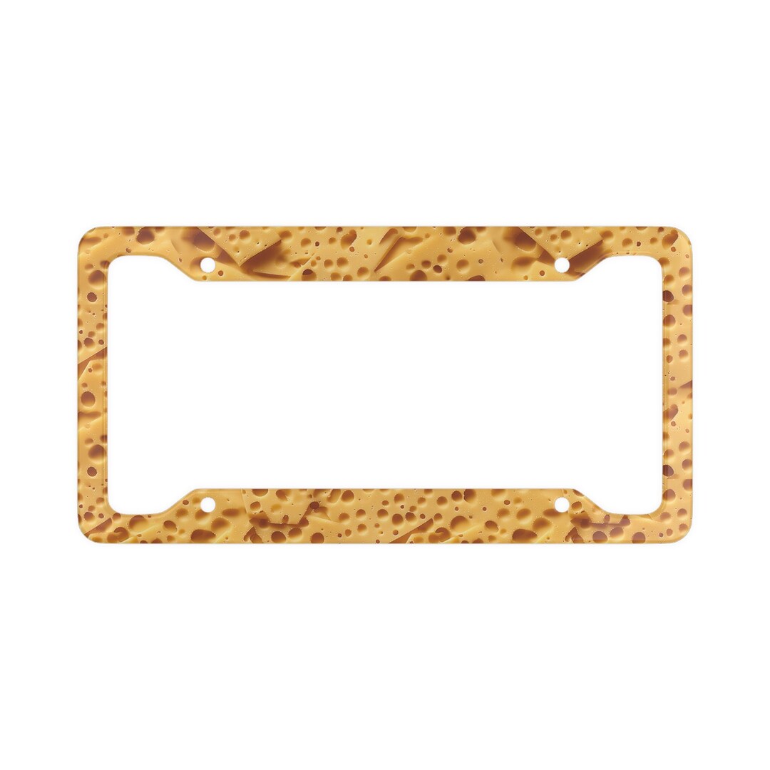 Cheese License Plate Frame, Swiss Cheese Pattern Number Plate Frame ...