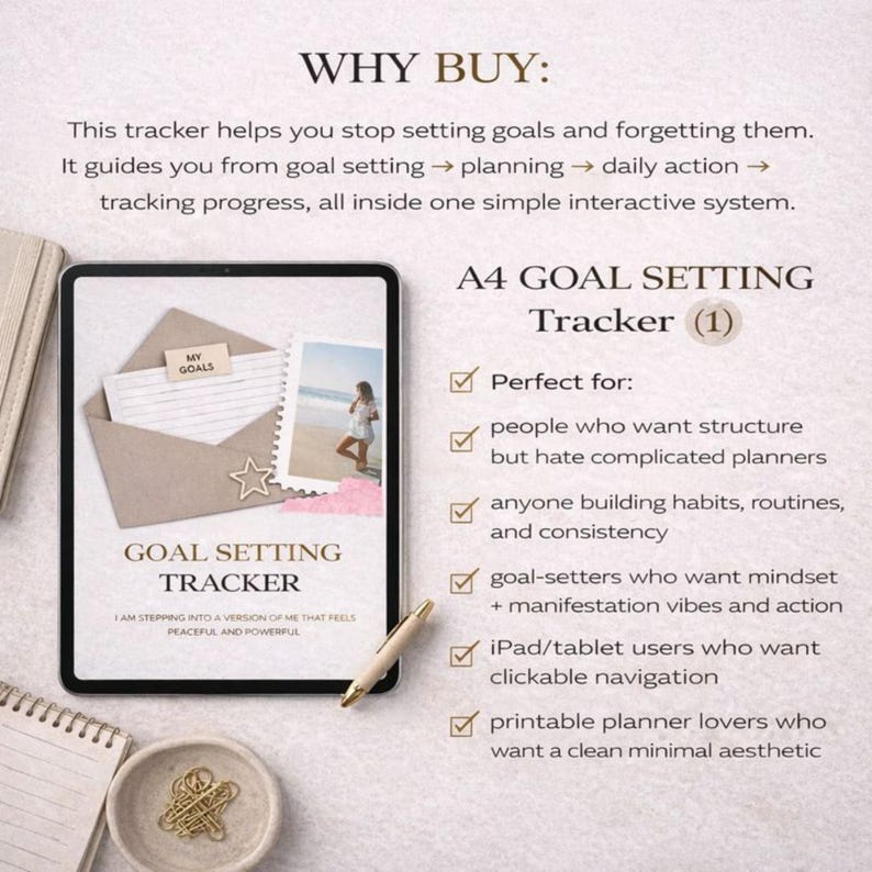 Goal Setting Tracker 2026 | Assignment Task Habit Planner | Challenge ...