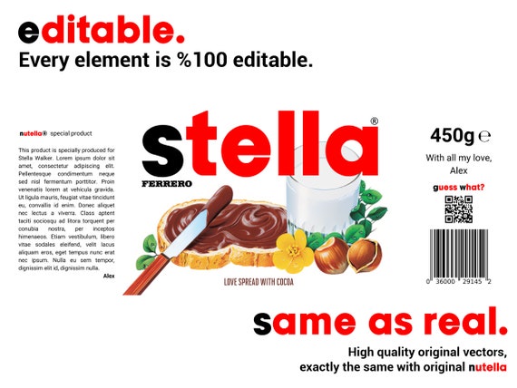 Nutella Label Template Printable Label Templates World Nutella Day