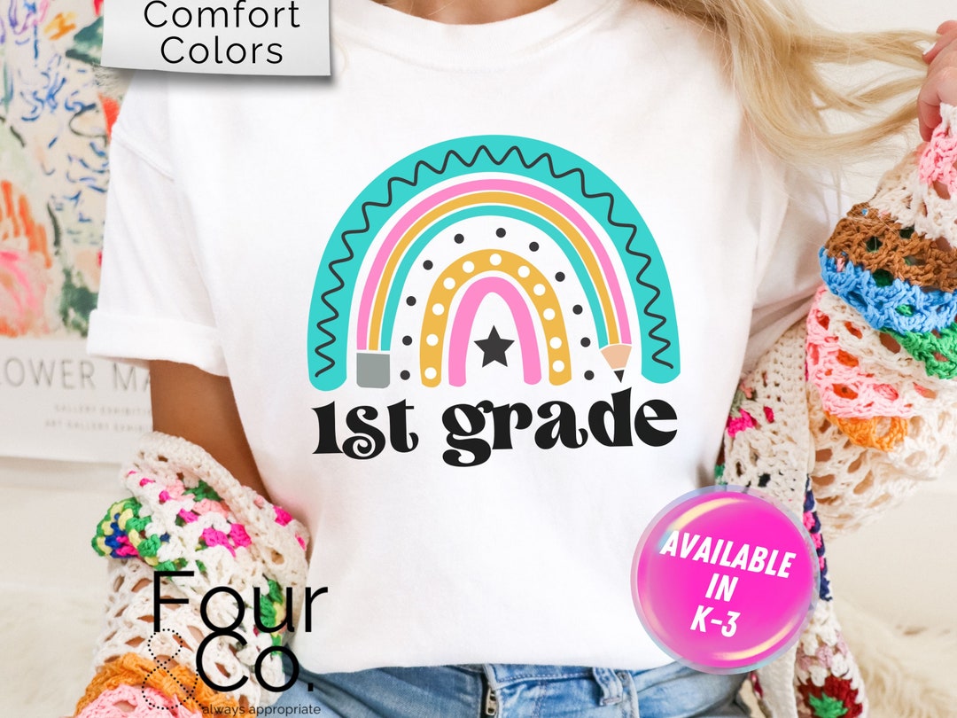 Teacher Rainbow Shirt, First Grade Teacher Shirt, 1st Grade Shirt ...