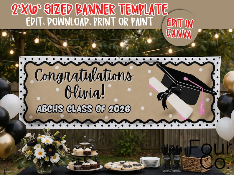 Graduation Banner, Graduation Banner Template Digital Download - Etsy