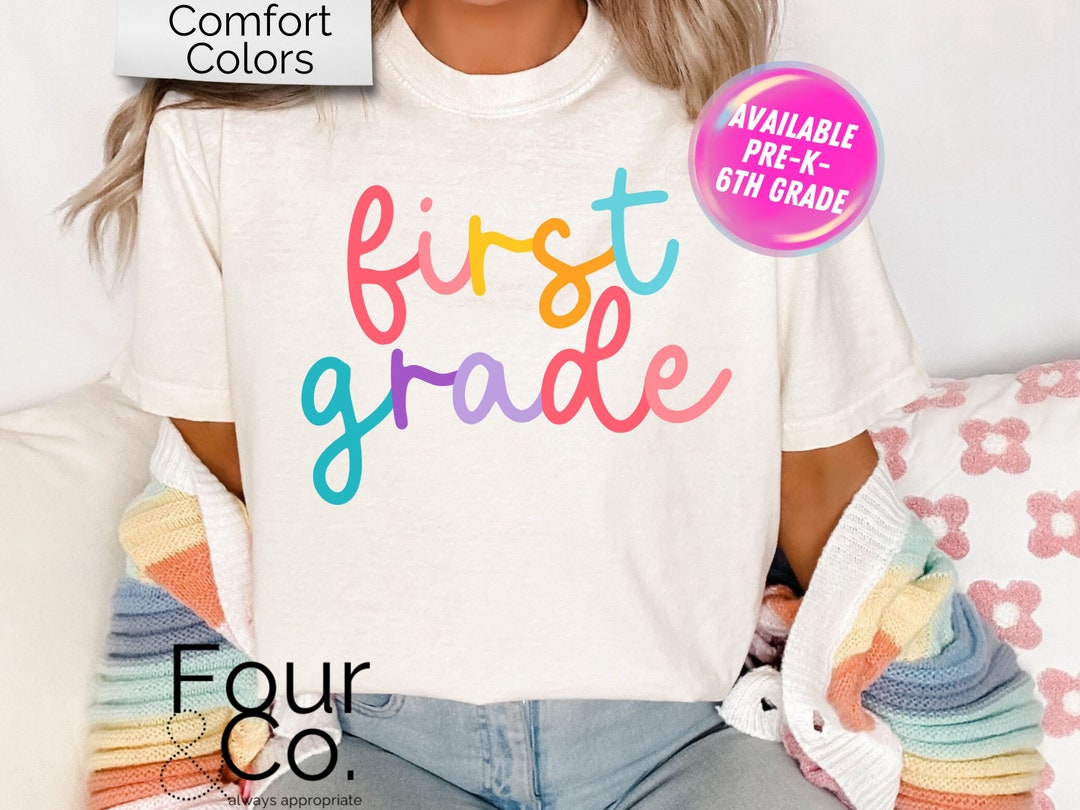 Colorful Grade Level Teacher Shirt, Comfort Colors Tee - Etsy