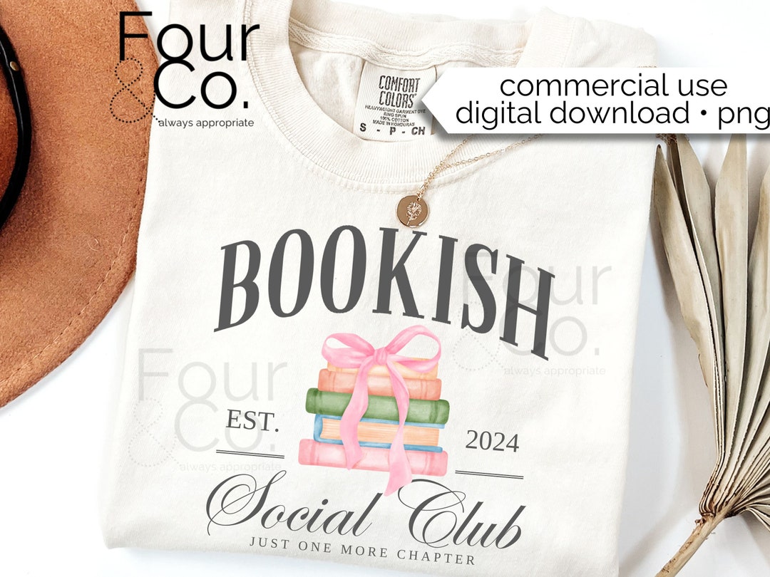 Bookish Social Club PNG, Book Lover Shirt Design (digital Download) - Etsy