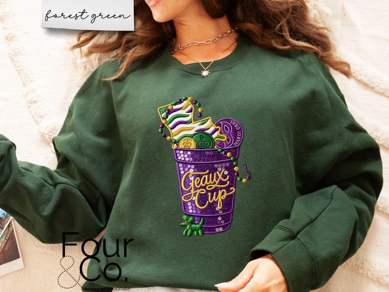 Mardi Gras Sweatshirt, Geaux Cup Sweatshirt - Etsy
