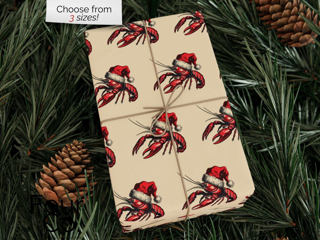 Crawfish Christmas Wrapping Paper, Cajun Holiday Gift Wrap - Etsy