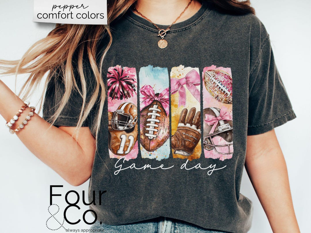 Football Shirt, Football Mom Shirt, Game Day Shirt, Pink Football - Etsy