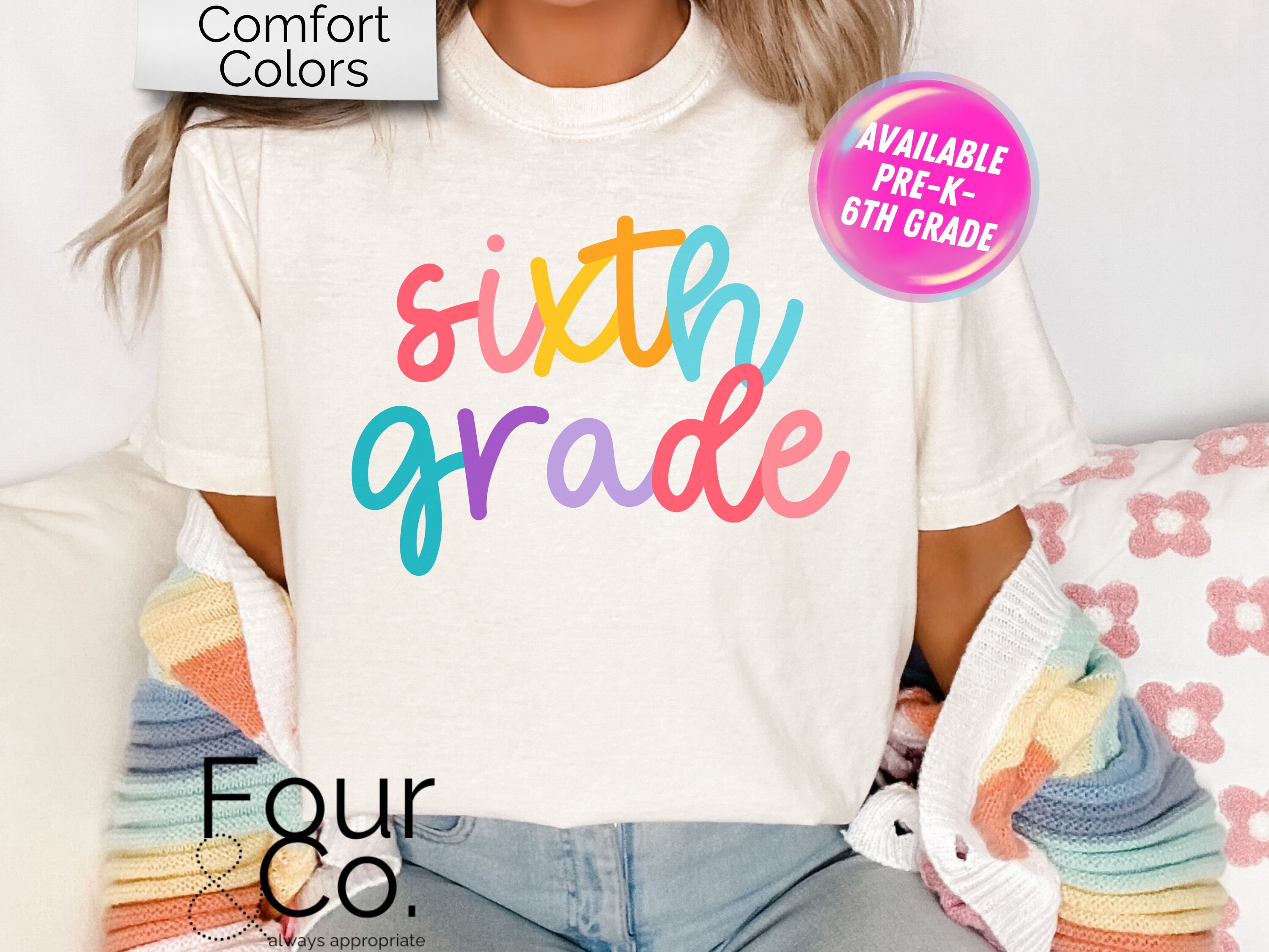 Colorful Grade Level Teacher Shirt, Comfort Colors Tee - Etsy