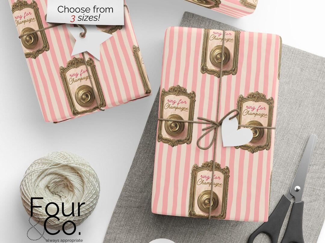 Champagne Wrapping Paper, Press for Champagne Gift Wrap, Cocktail ...