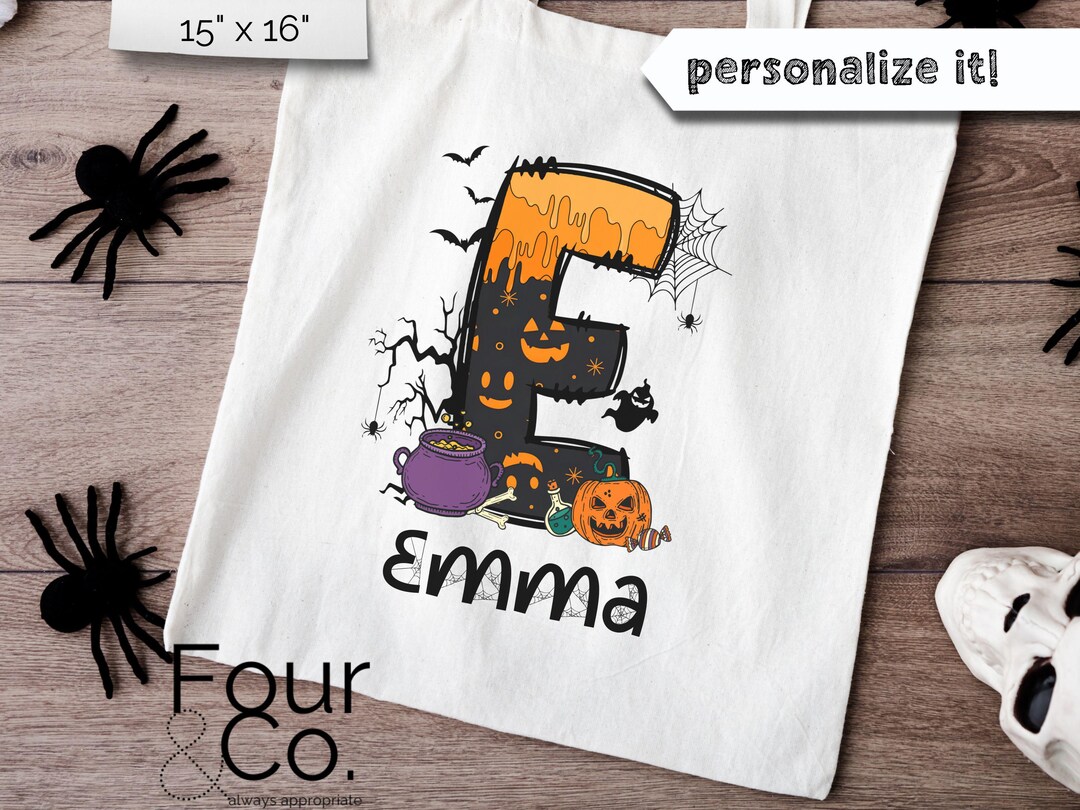 Personalized Trick or Treat Bag, Halloween Name Bag, Candy Bag - Etsy