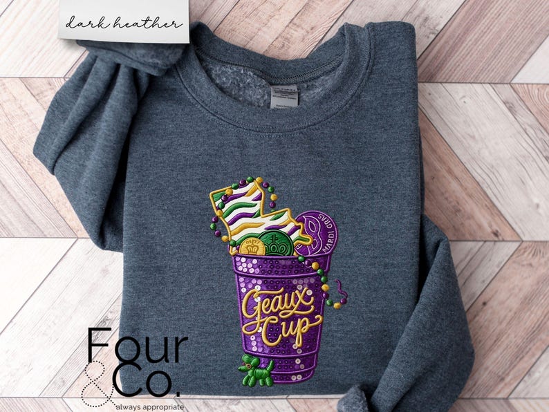 Mardi Gras Sweatshirt, Geaux Cup Sweatshirt - Etsy