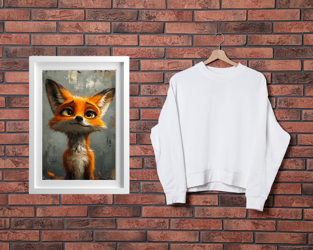 Fox Art Print, Gothic Printable Art, Unique Fox Animation , Home Decor ...