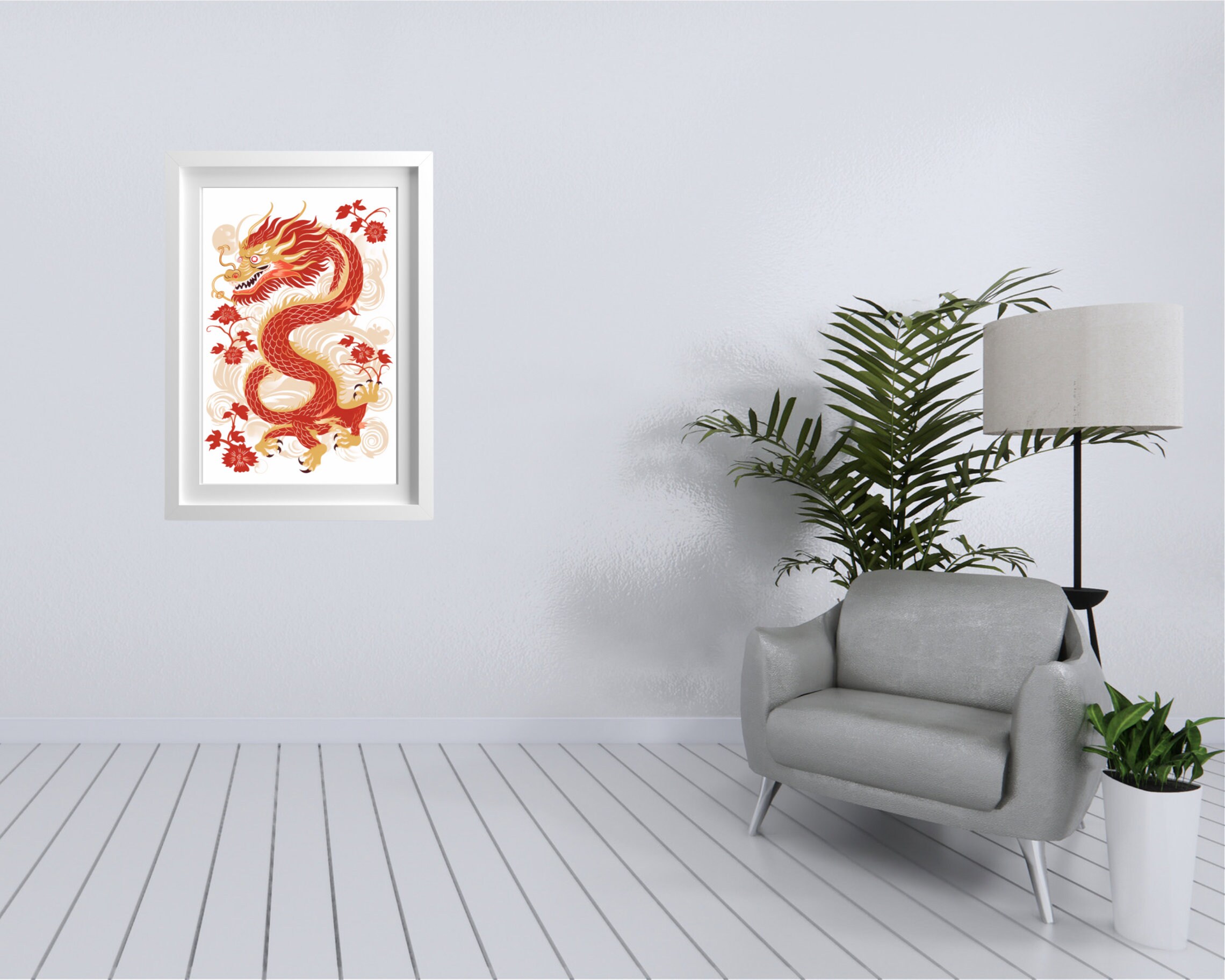 New Year of the Dragon 2024 , Oriental Chinese Dragon , Digital Print ...