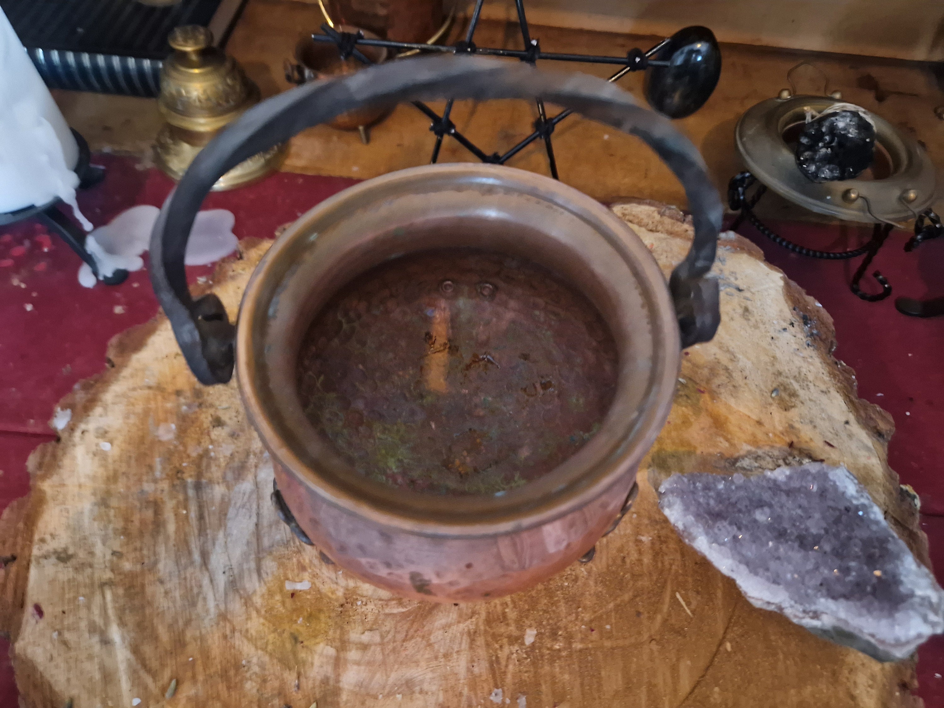 Medium Copper Witch's Cauldron, Ritual Cauldron, Altar Decoration ...