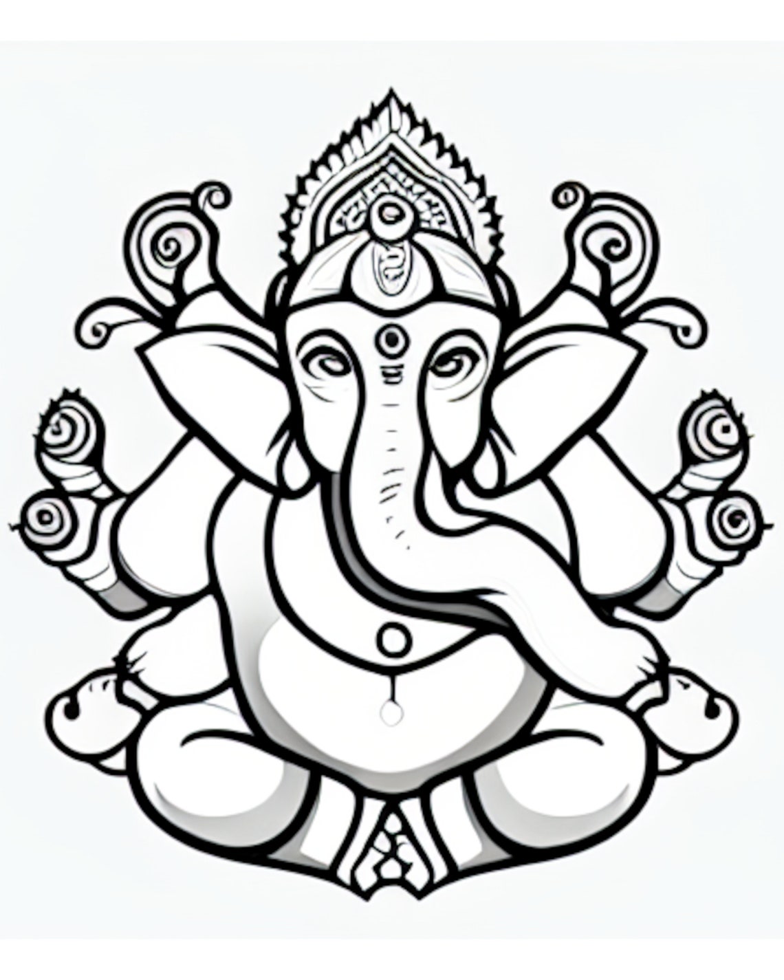 Mighty Ganesha - Coloring Page - Etsy