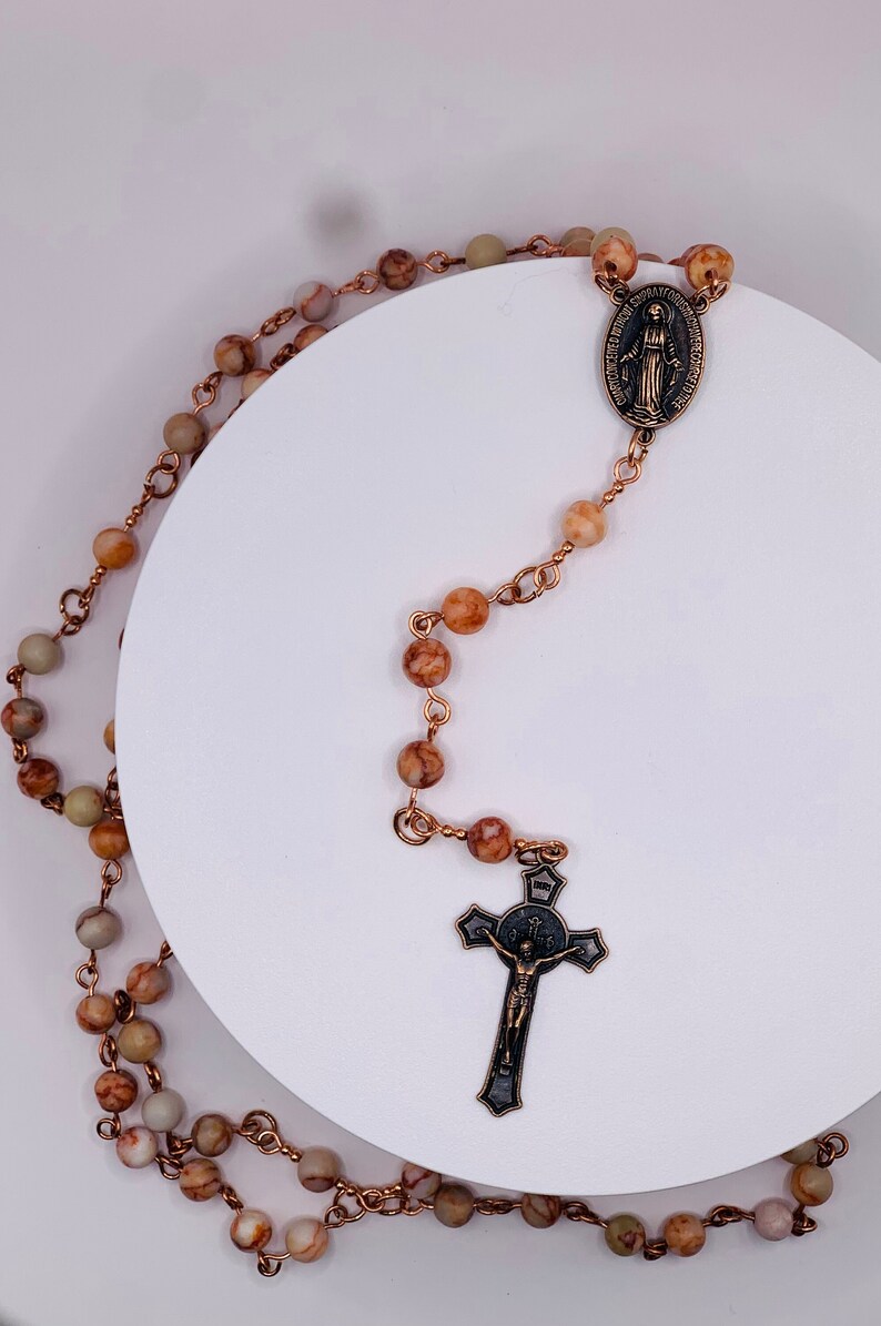 A Stone Rosary With Copper or Stainless Linkage. Multiple Options - Etsy