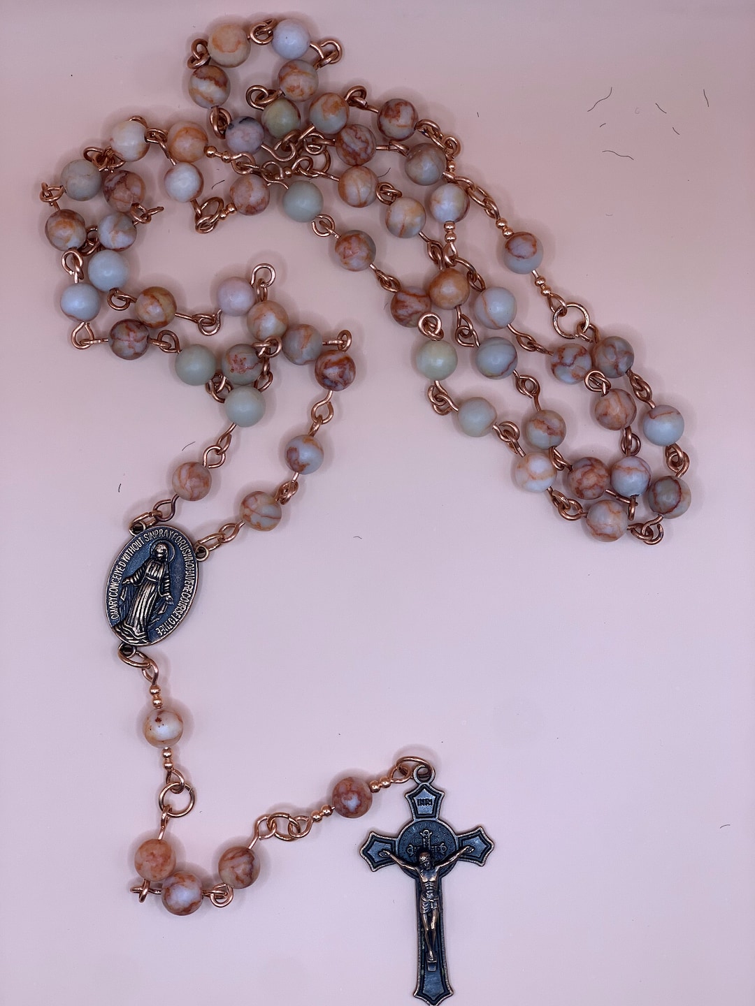 A Stone Rosary With Copper or Stainless Linkage. Multiple Options - Etsy