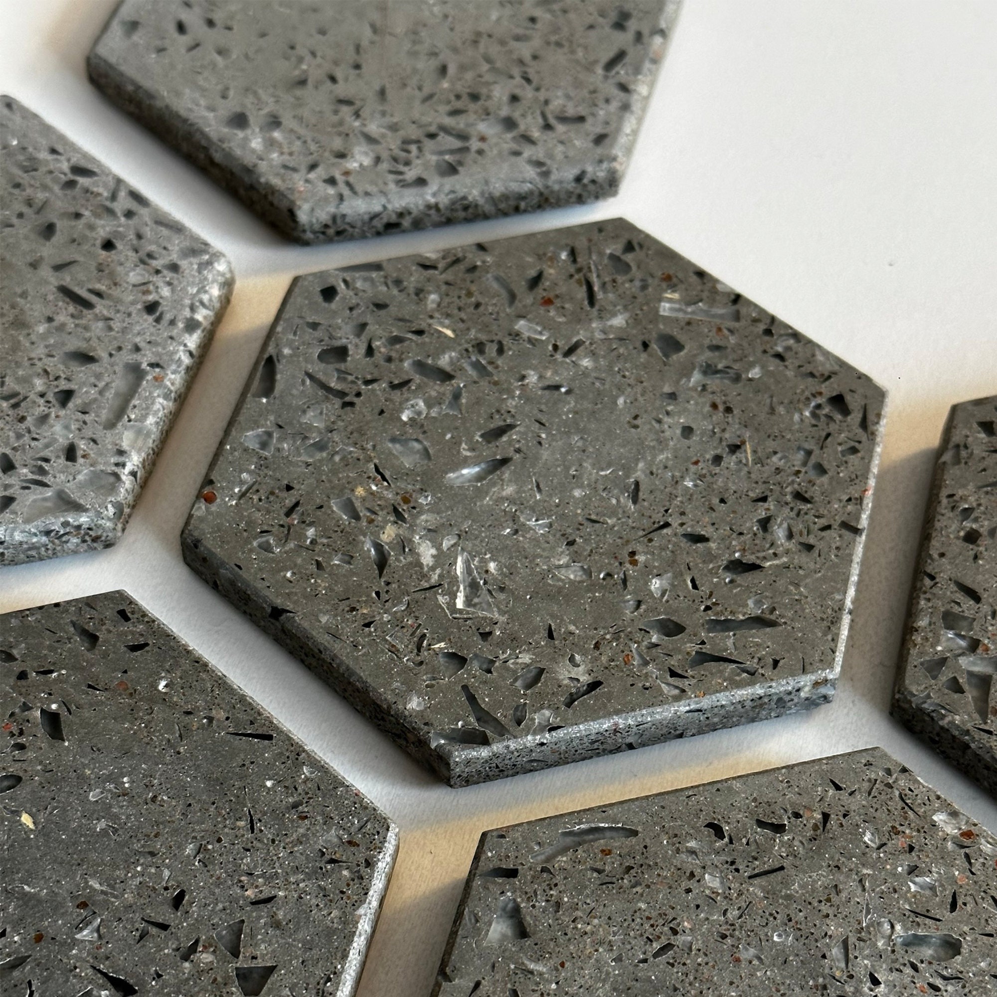 Pythagoras Coaster Set in Concrete & Recycled Glass - Etsy
