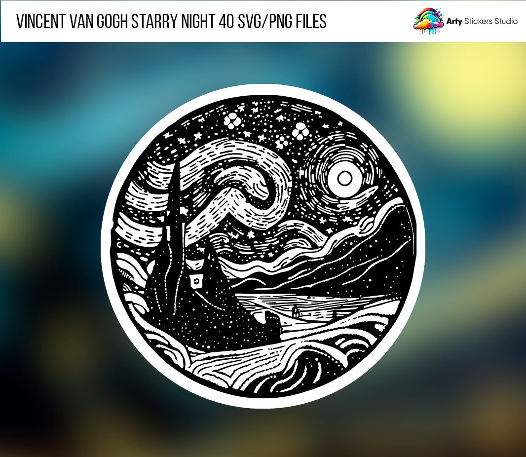 Vincent Van Gogh Starry Night Instant Download Print Van - Etsy