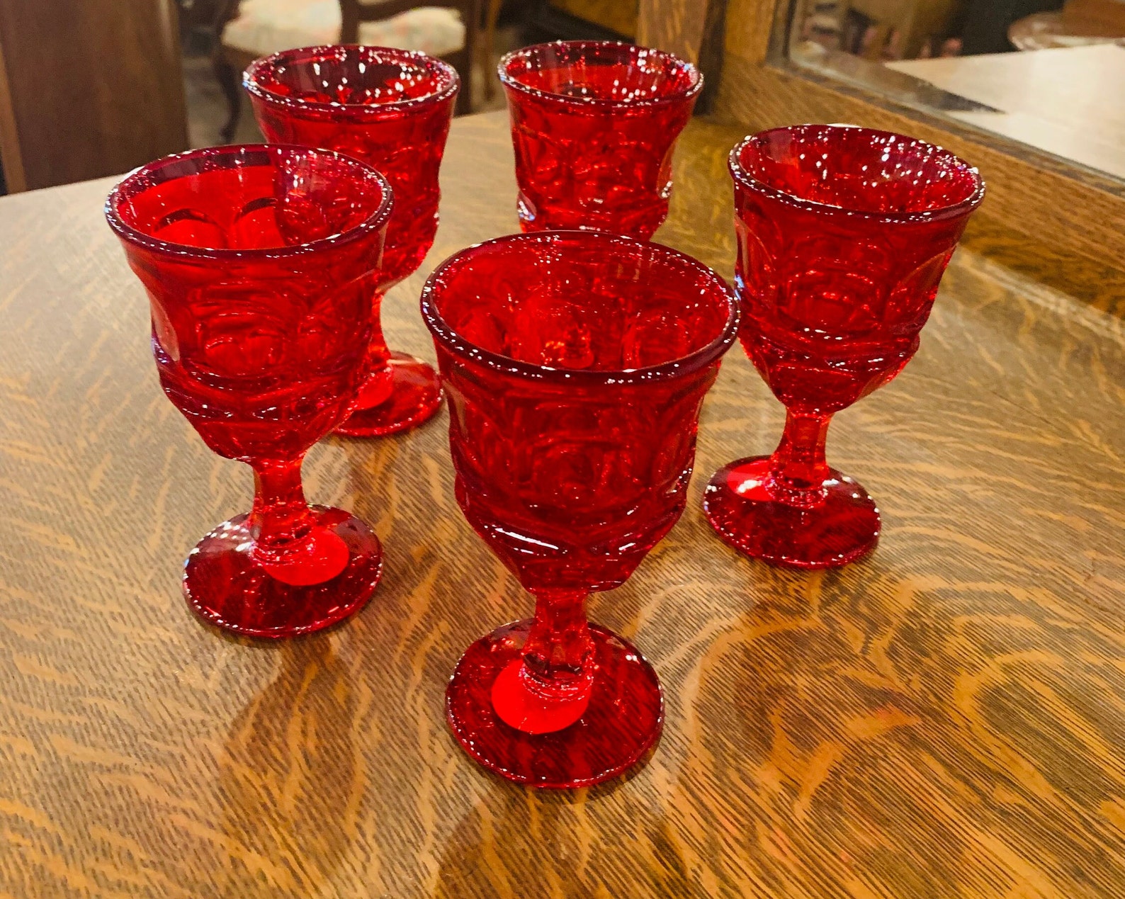 Red Noritake Dessert Wine Glasses Set of 5 - Etsy