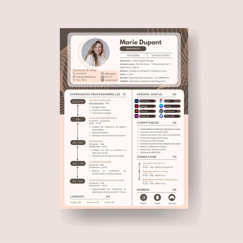 Resume Template With Photo, Professional Resume Template for Canva ...