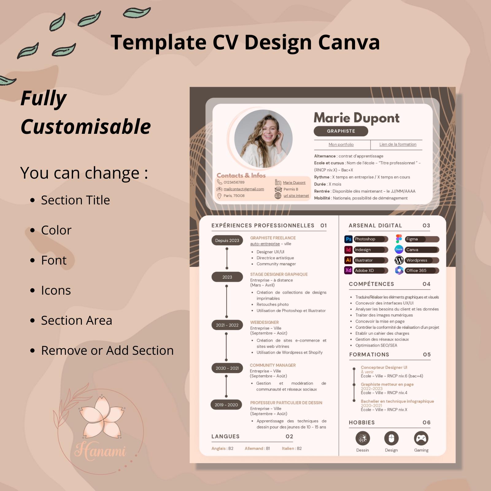 Resume Template With Photo, Professional Resume Template for Canva ...