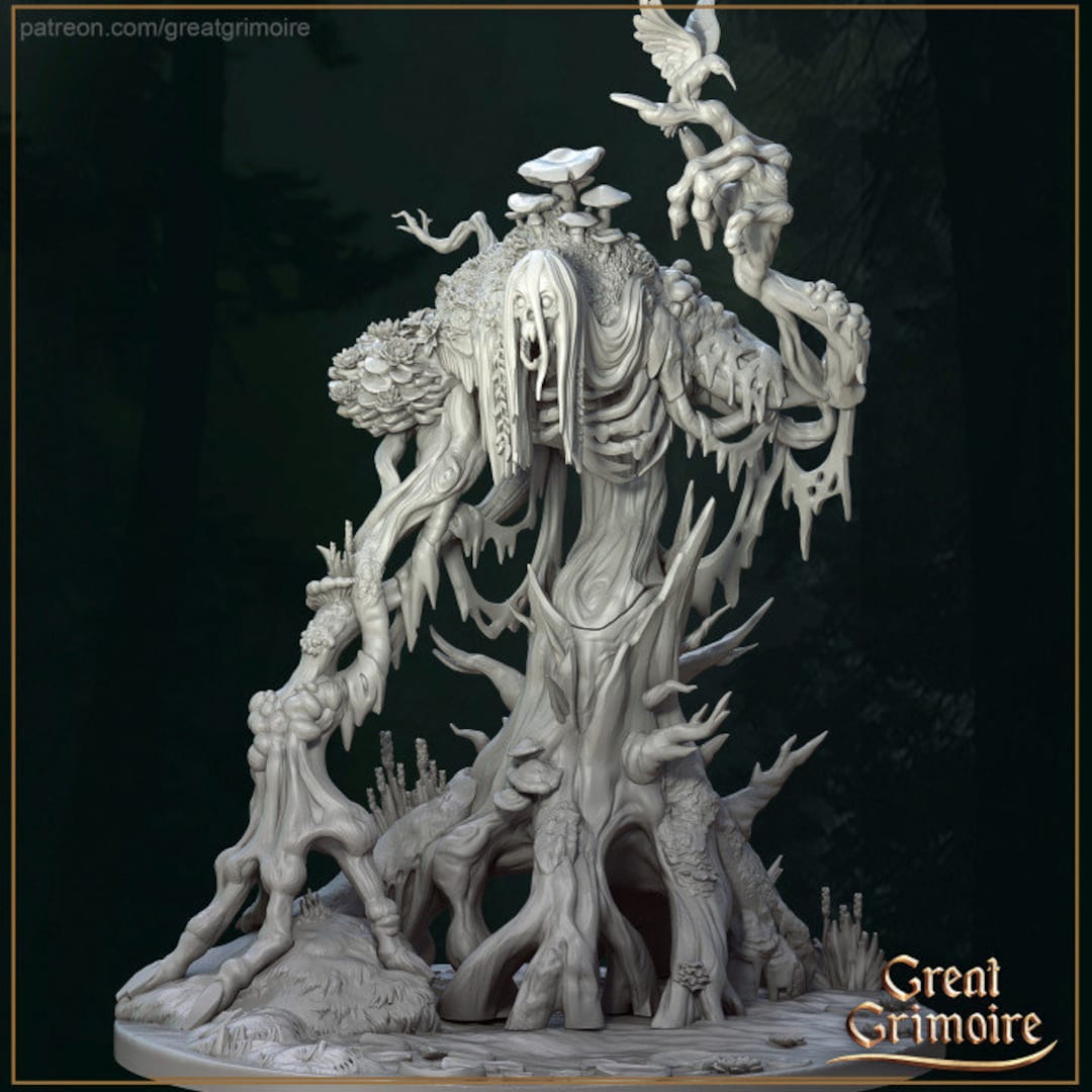 Treant Miniature With Mossy Base | Druid Forest Guardian for D&D 5e ...