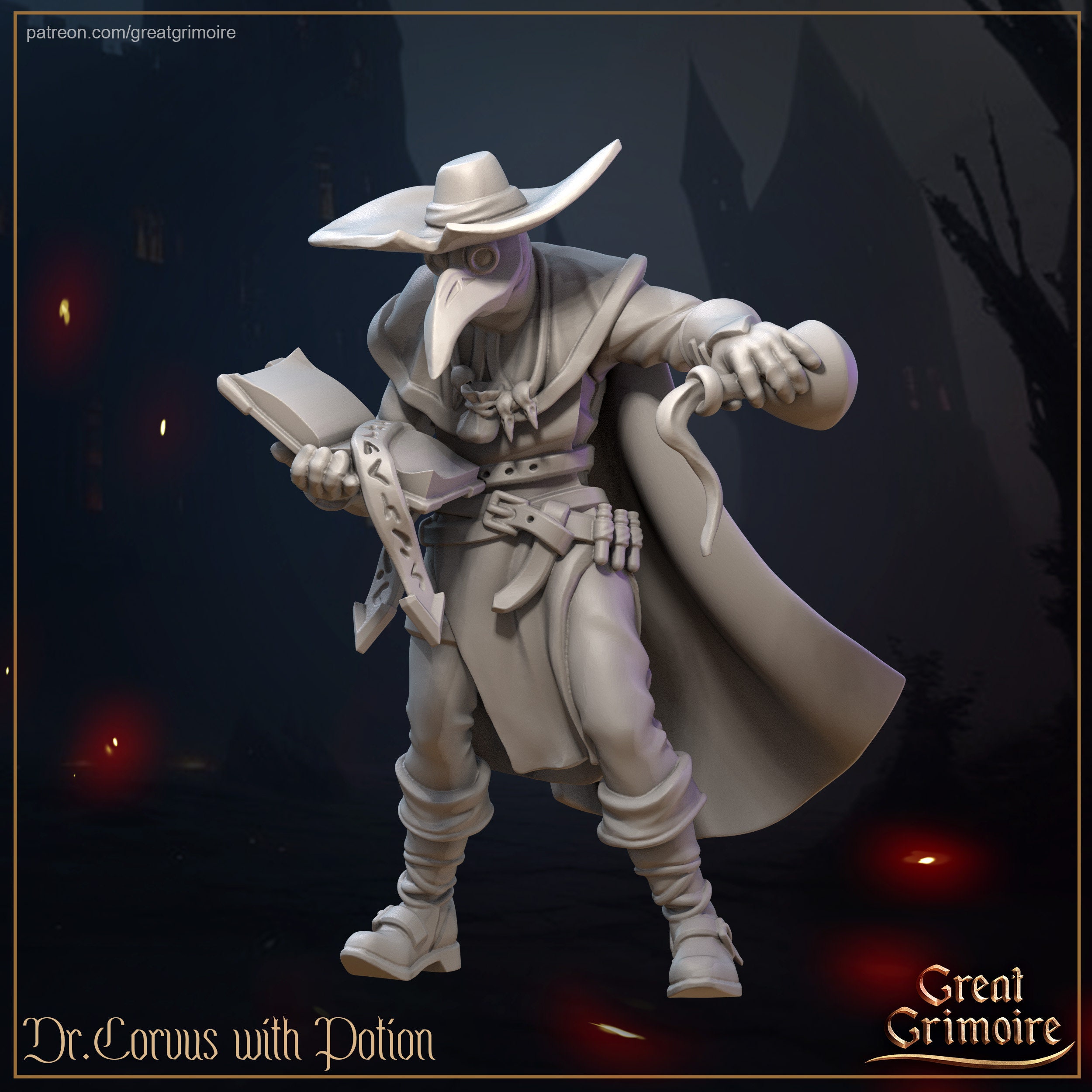 Plague Doctor Miniature, Dr. Corvus With Crow, D&D Resin Printed - Etsy