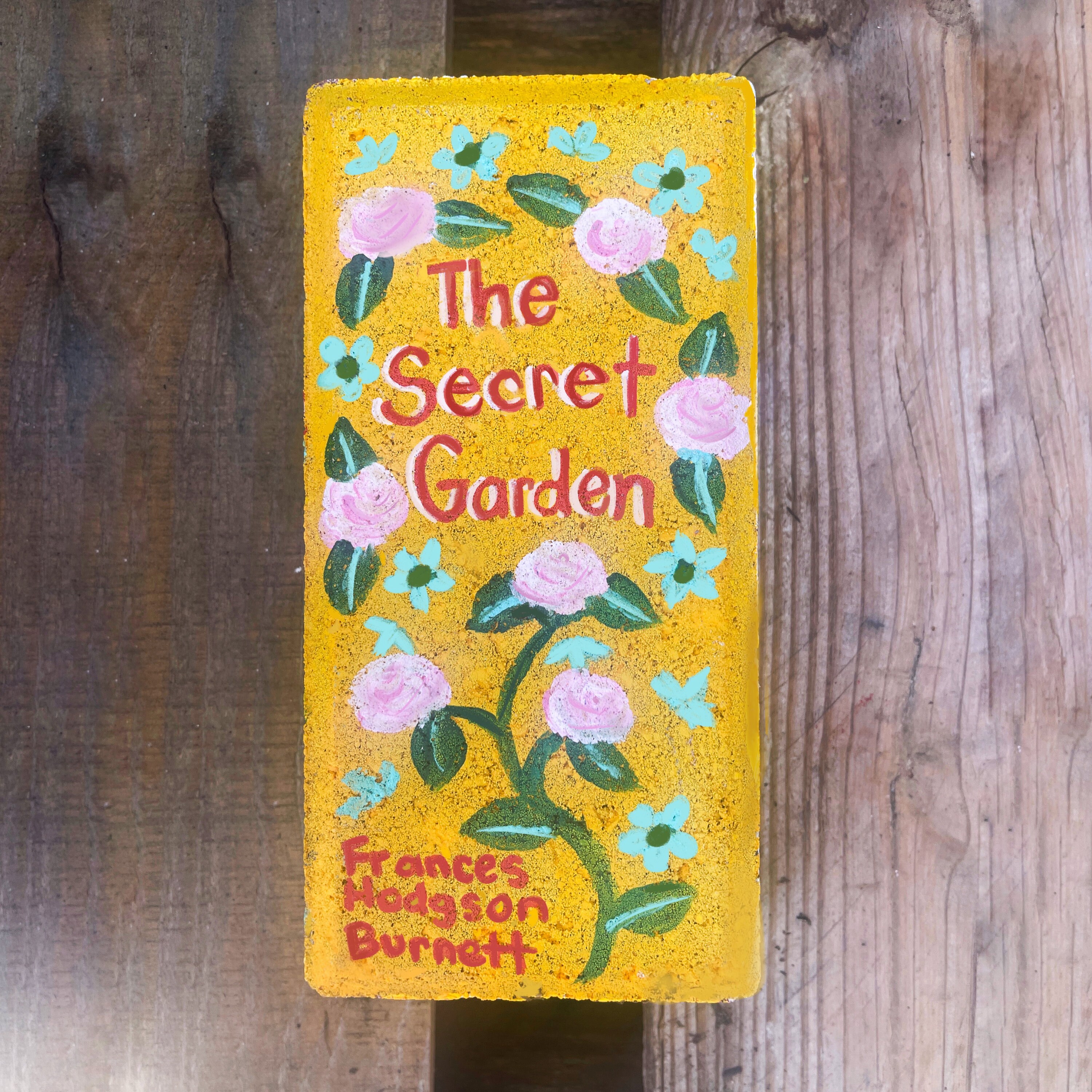 GARDEN ART Hand-painted Brick Books - Etsy