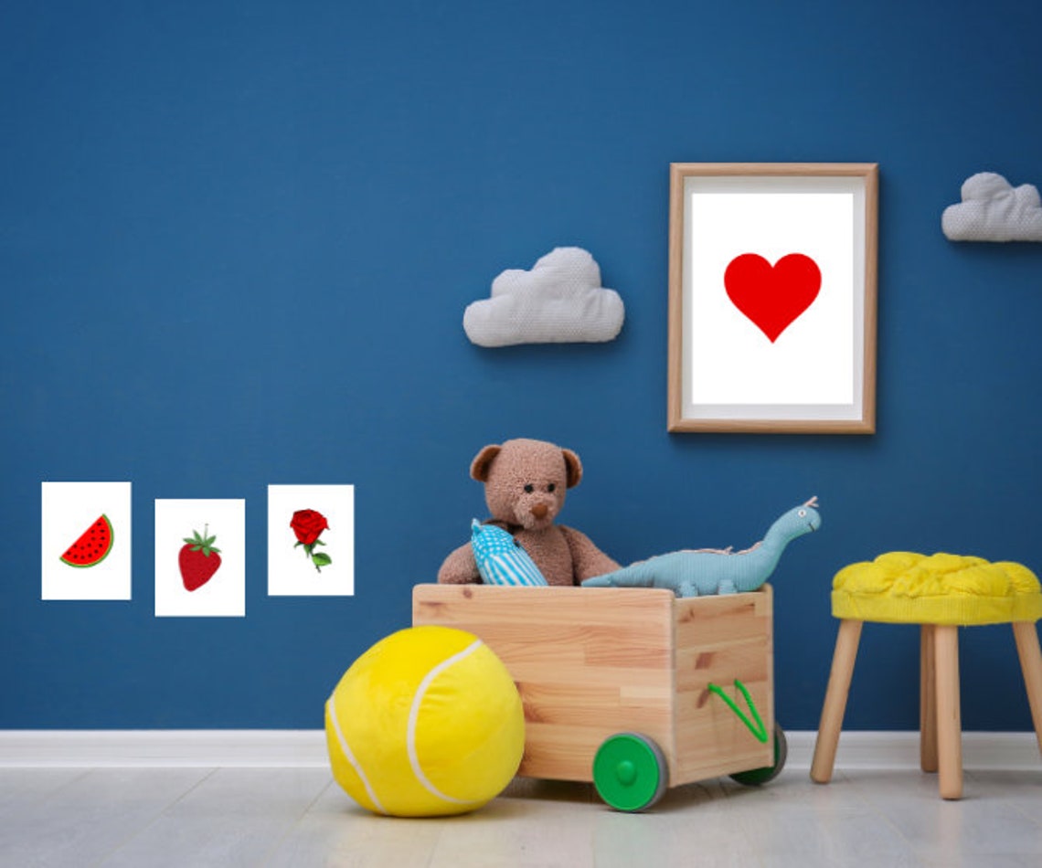 Red Radiance Printable - A Montessori-inspired Color Wall Art Set (5 ...
