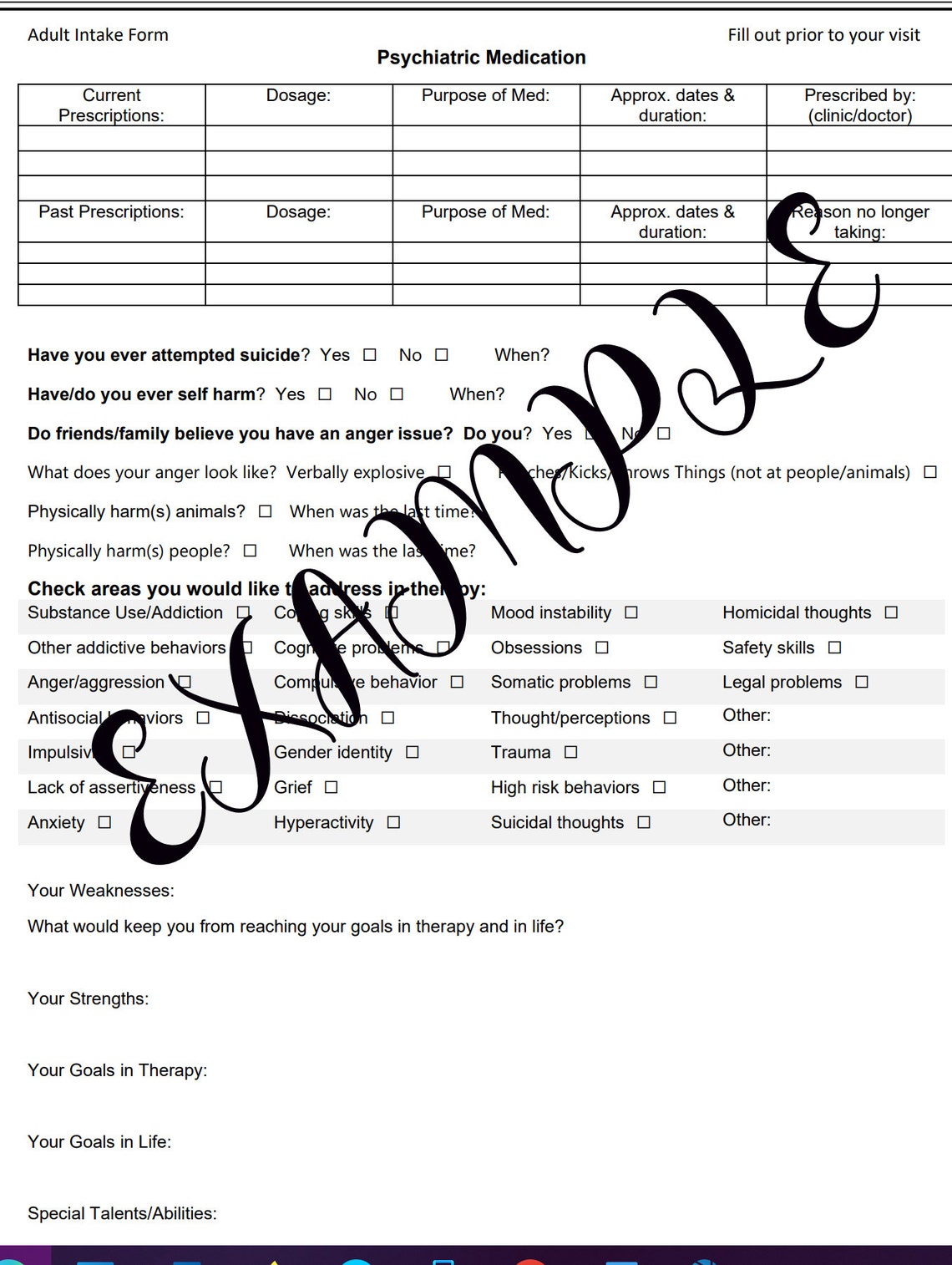 Biopsychosocial Assessment for Adults - Etsy