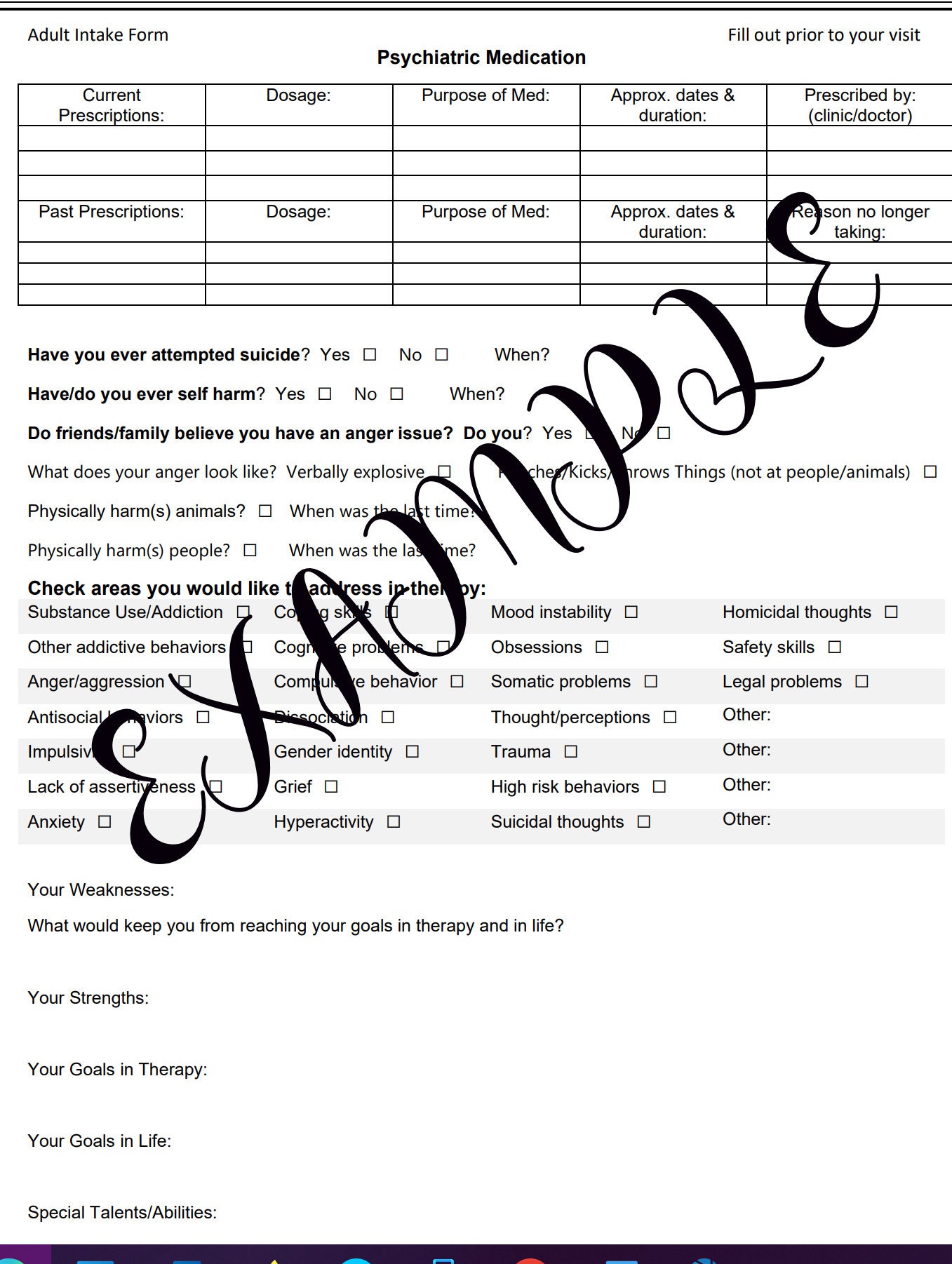 Biopsychosocial Assessment for Adults - Etsy