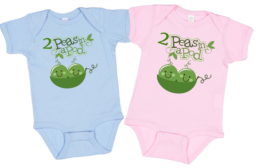Two Peas in a Pod Twin Onesie, Twin Baby Onesie, Funny Peas Twin Shirts ...