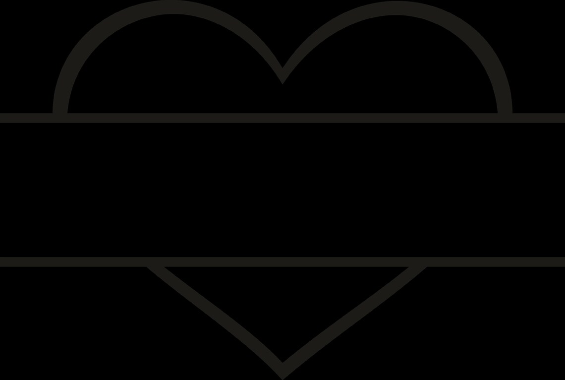 Open Heart Frame Svg Heart Border Split - Etsy
