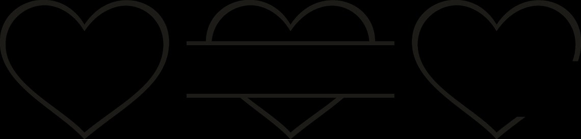 Open Heart Frame Svg Heart Border Split - Etsy